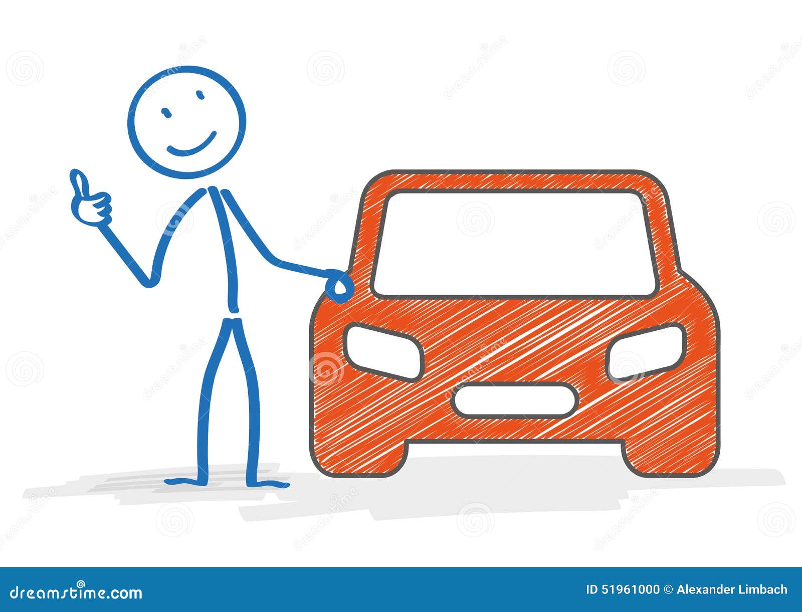 Stickman Car Okay stock vector. Illustration of figure - 51961000
