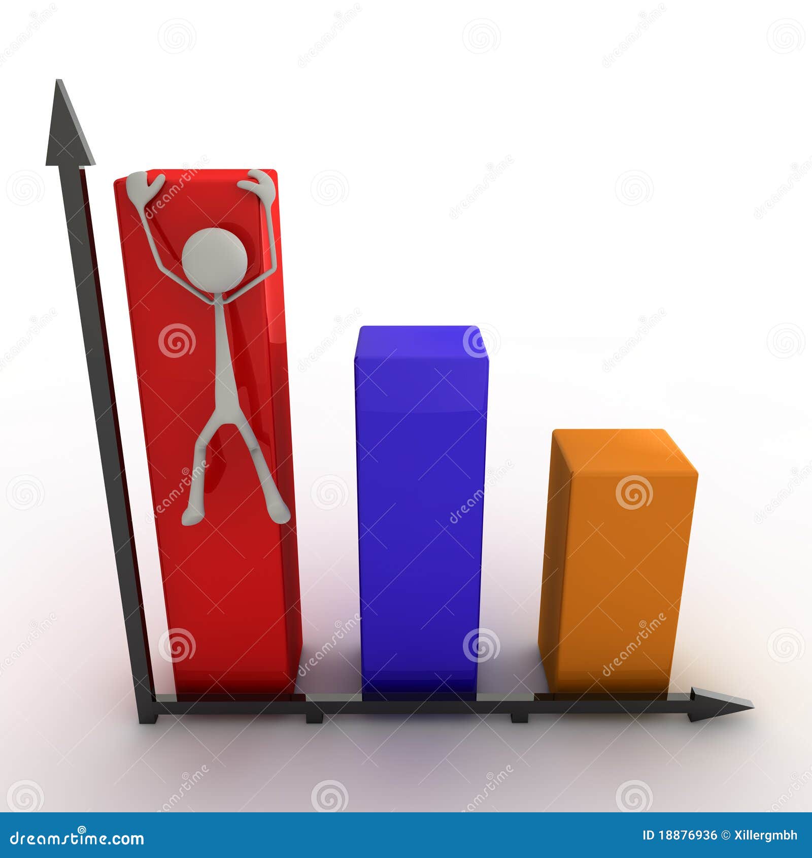 Determined Stickman Opened The Barrier. Vector Illustration Of A Man ...