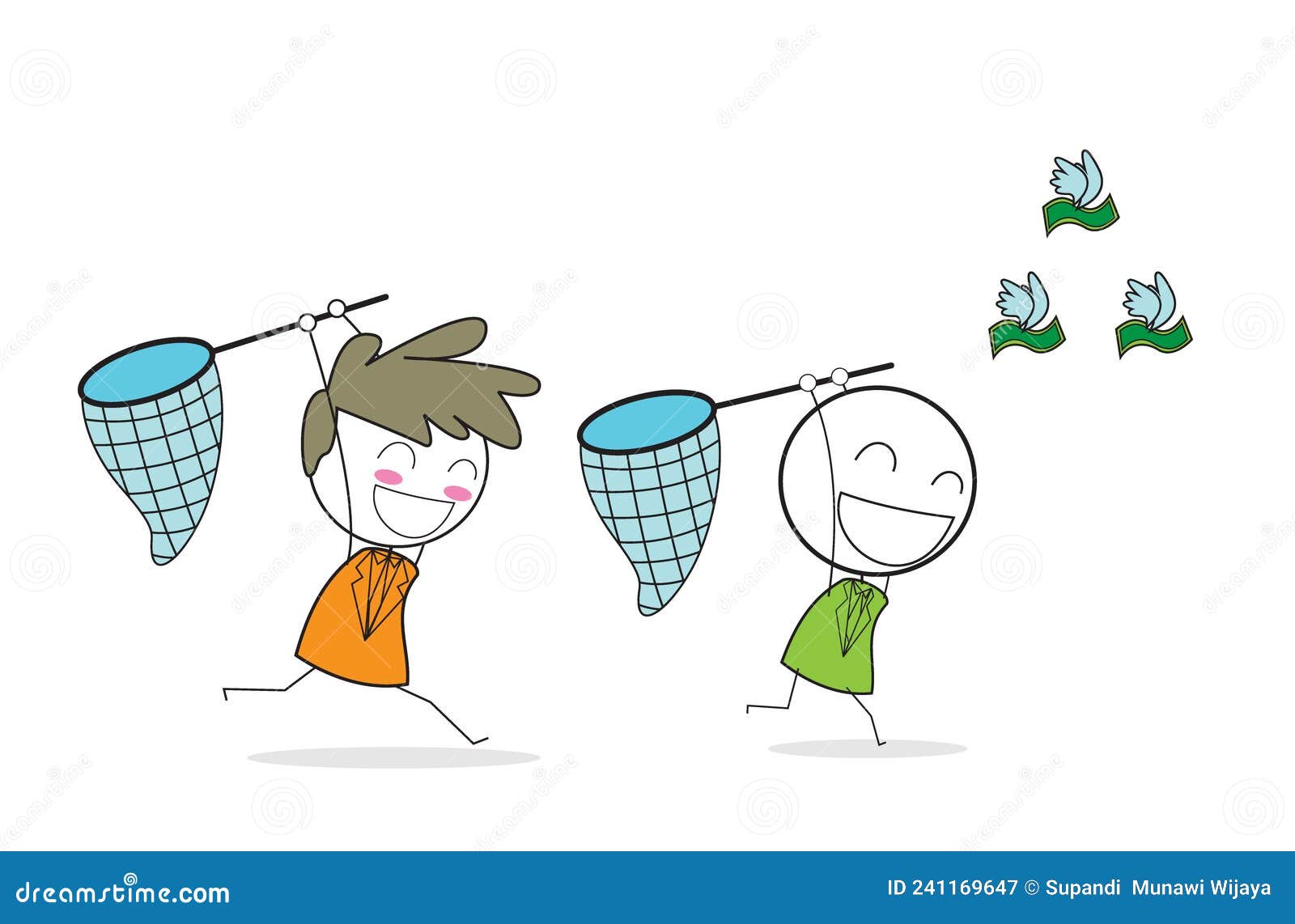 Stickman Cute Interactive and Colorful Design Creative Stock Vector ...