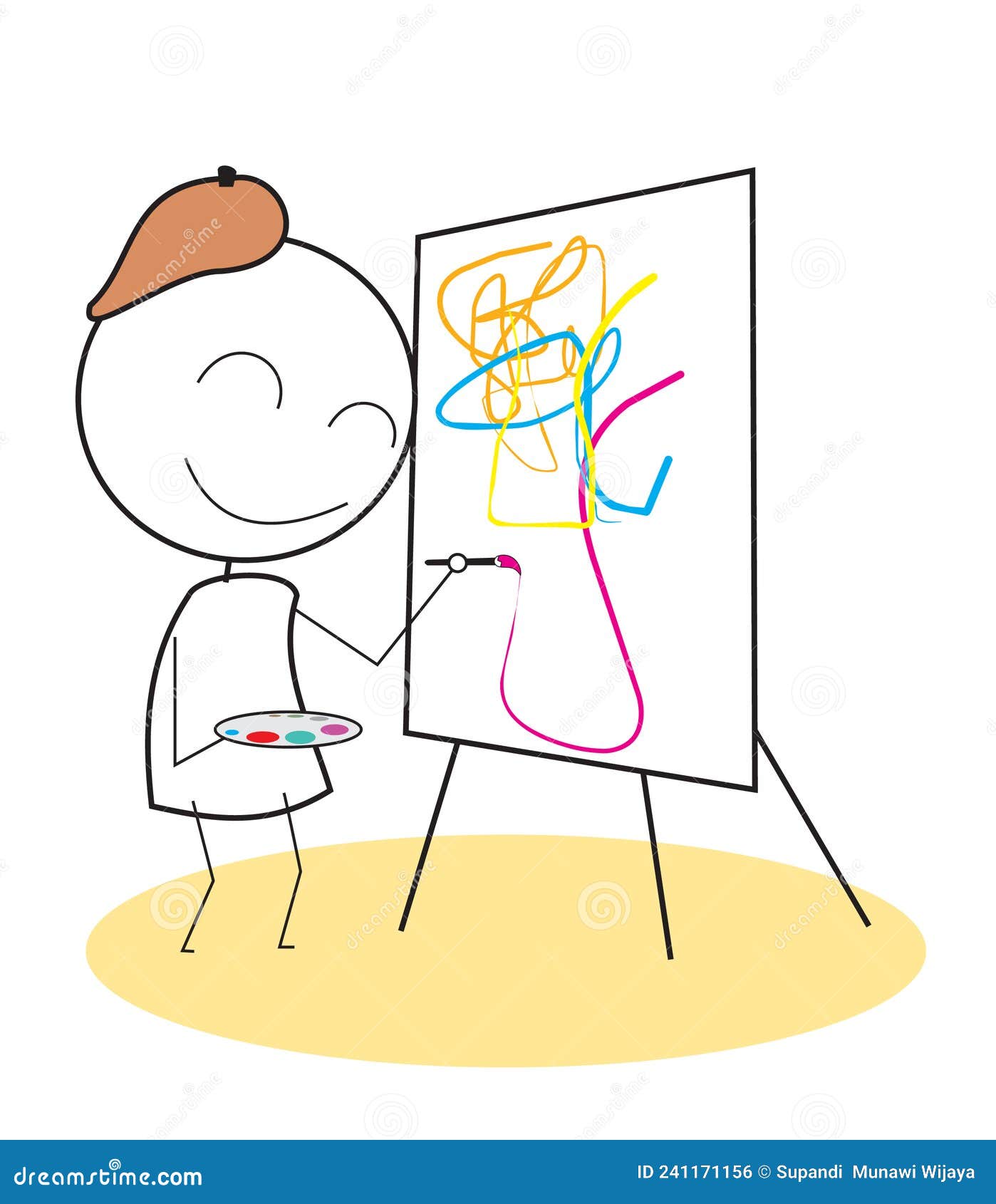 Stickman Cute Interactive and Colorful Design Creative Stock Vector ...