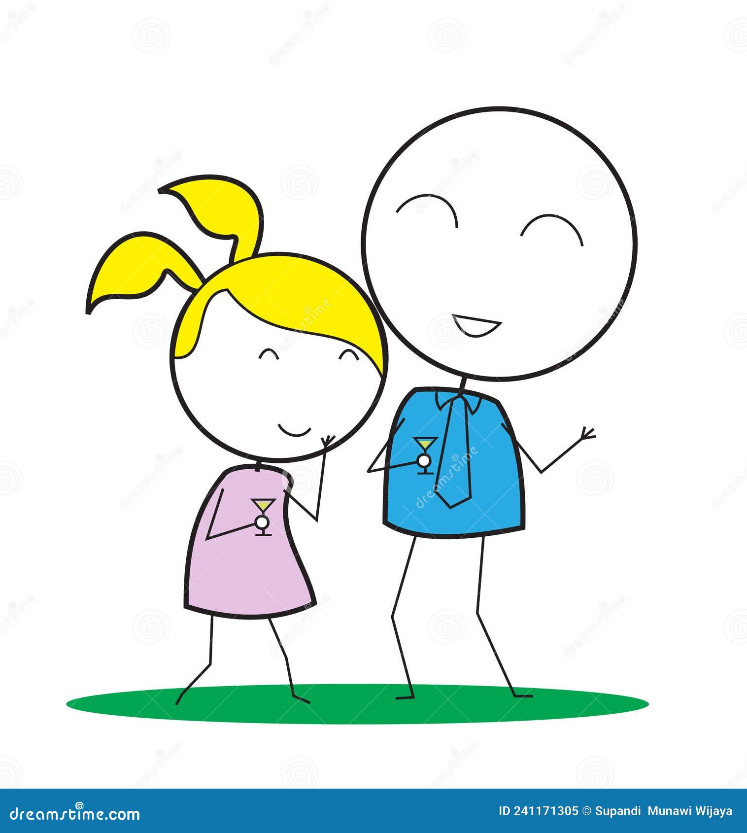 Stickman Cute Interactive and Colorful Design Creative Stock Vector ...