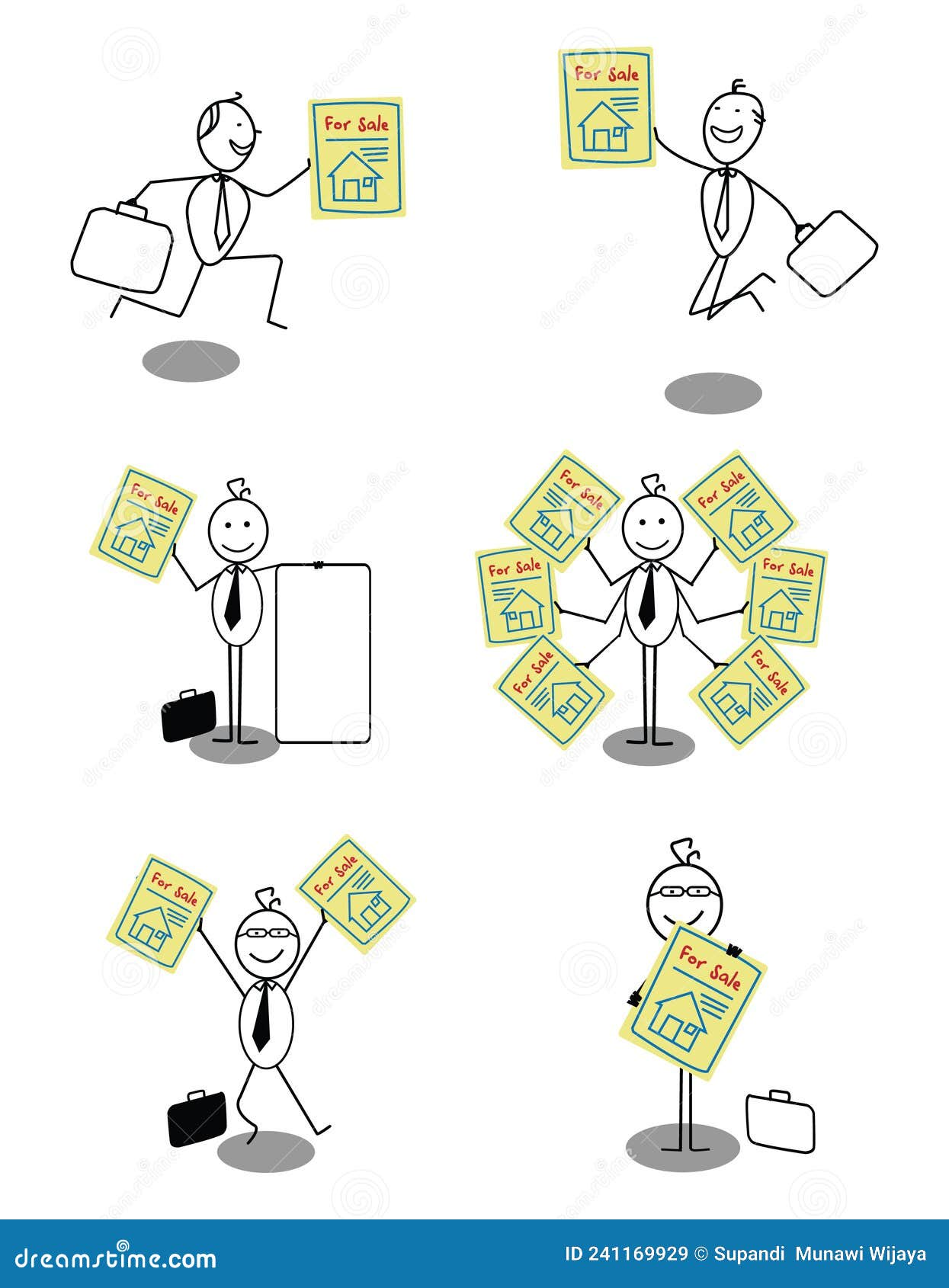 Set Stickman Cute Interactive Design Creative Stock Vector ...