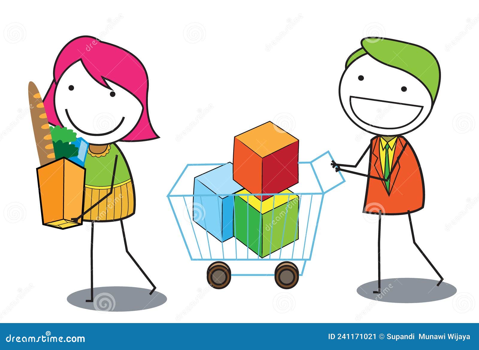 Stickman Cute Interactive and Colorful Design Creative Stock Vector ...