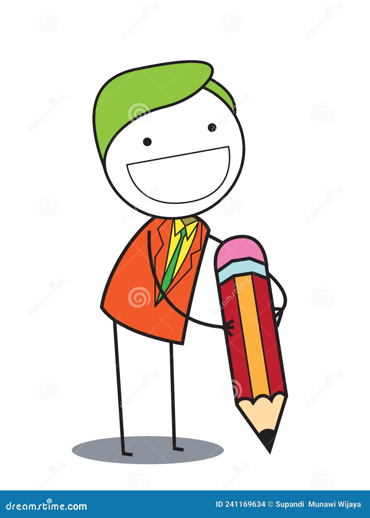 Stickman Cute Interactive and Colorful Design Creative Stock Vector ...