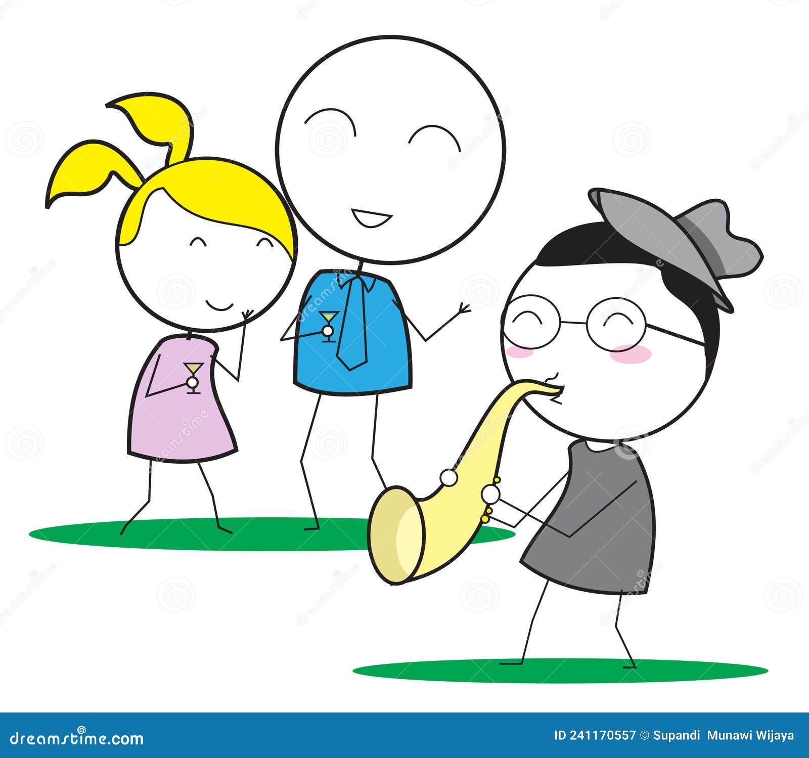 Stickman Cute Interactive and Colorful Design Creative Stock Vector ...