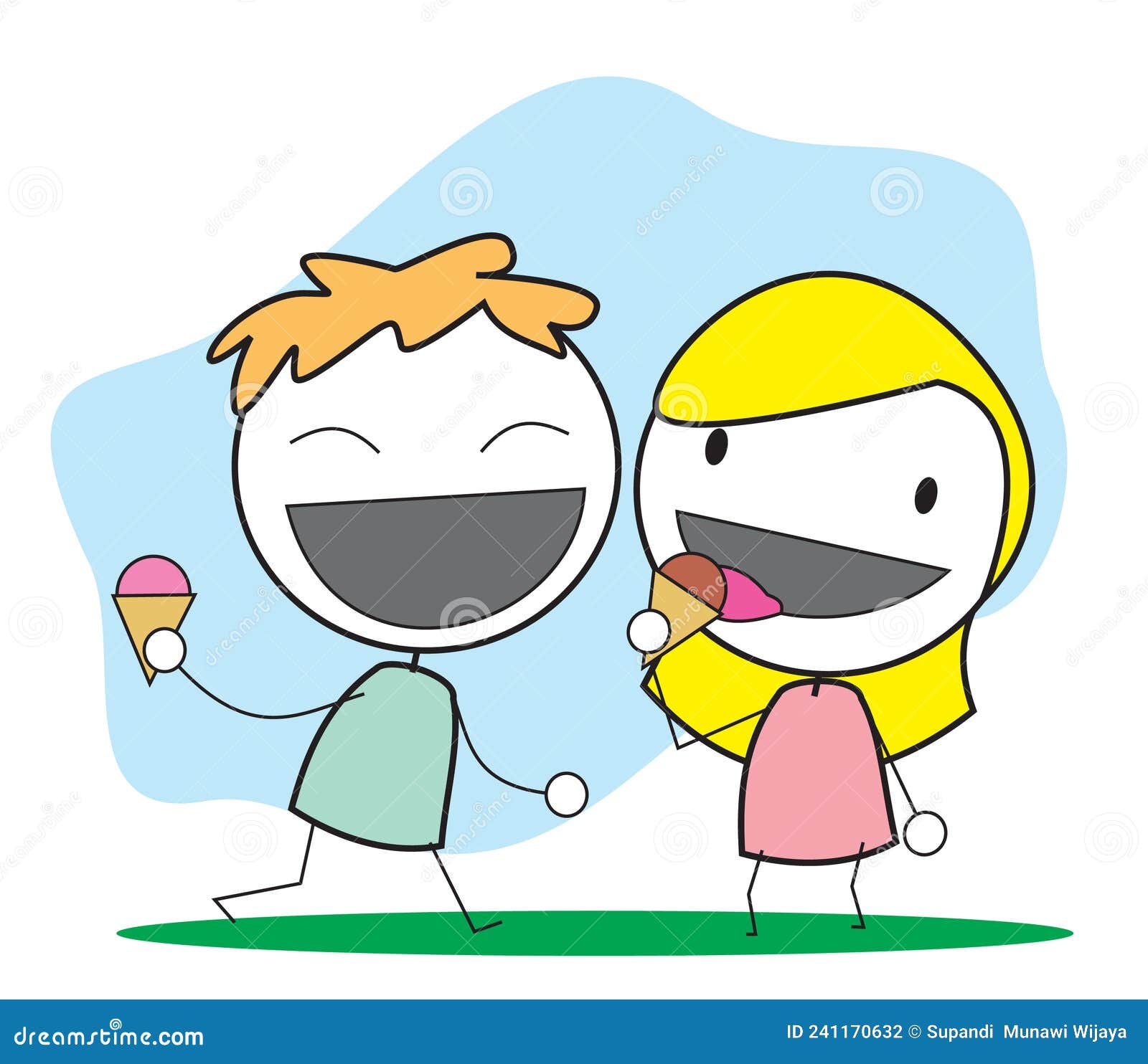 Stickman Cute Interactive and Colorful Design Creative Stock Vector ...