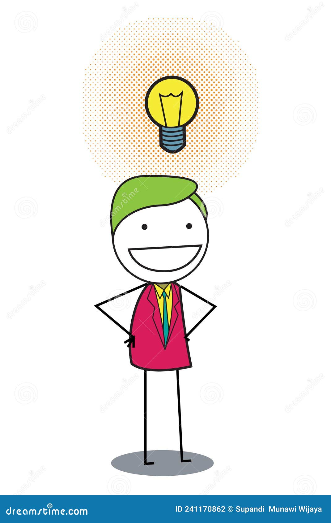 Stickman Cute Interactive and Colorful Design Creative Stock Vector ...