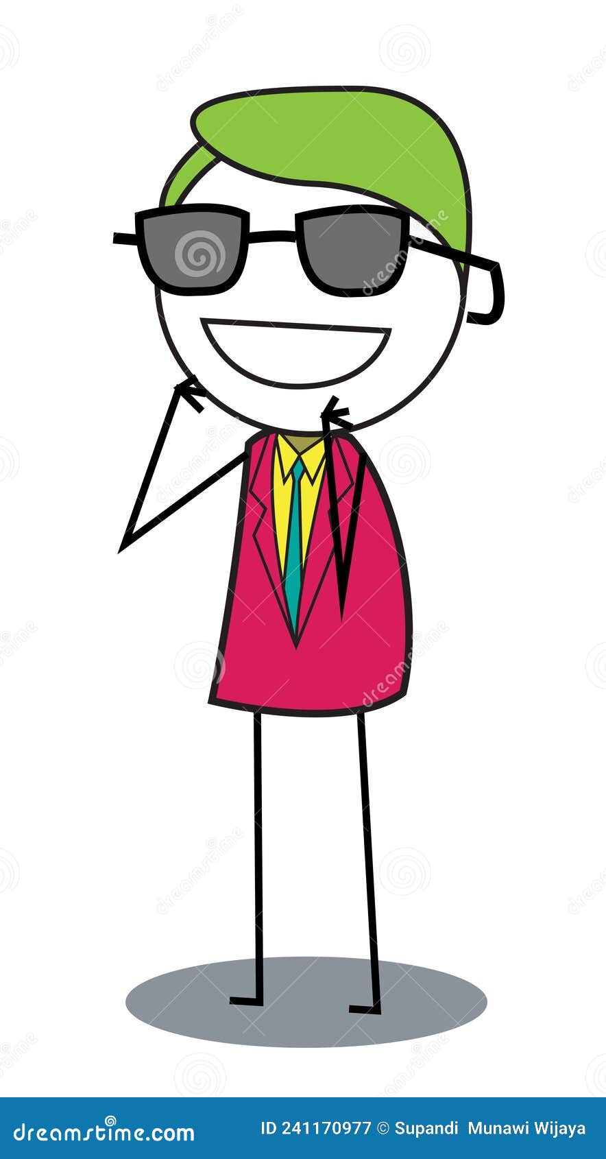 Stickman Cute Interactive and Colorful Design Creative Stock Vector ...