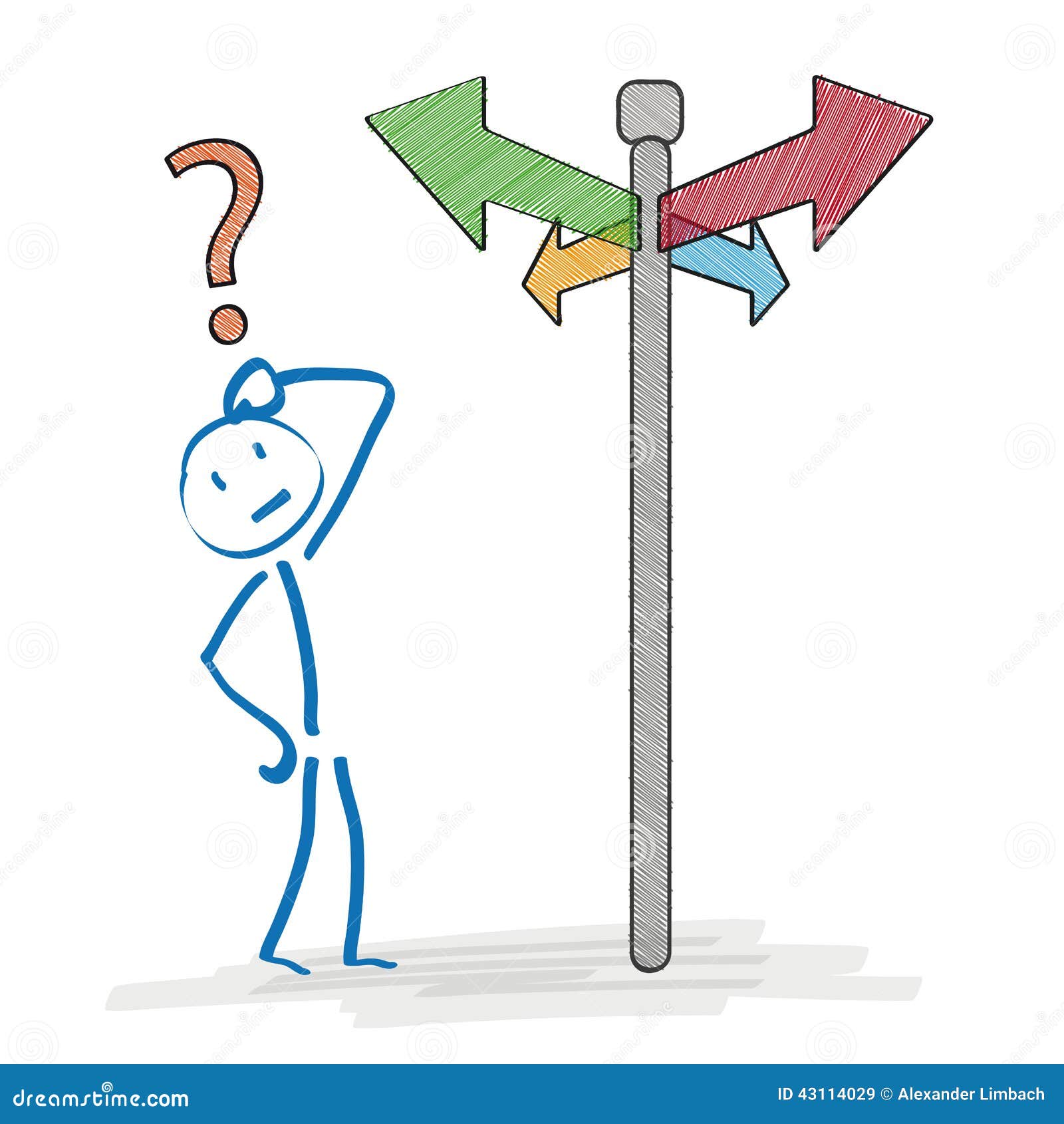 Stickman Decision stock vector. Illustration of crossing - 43114029