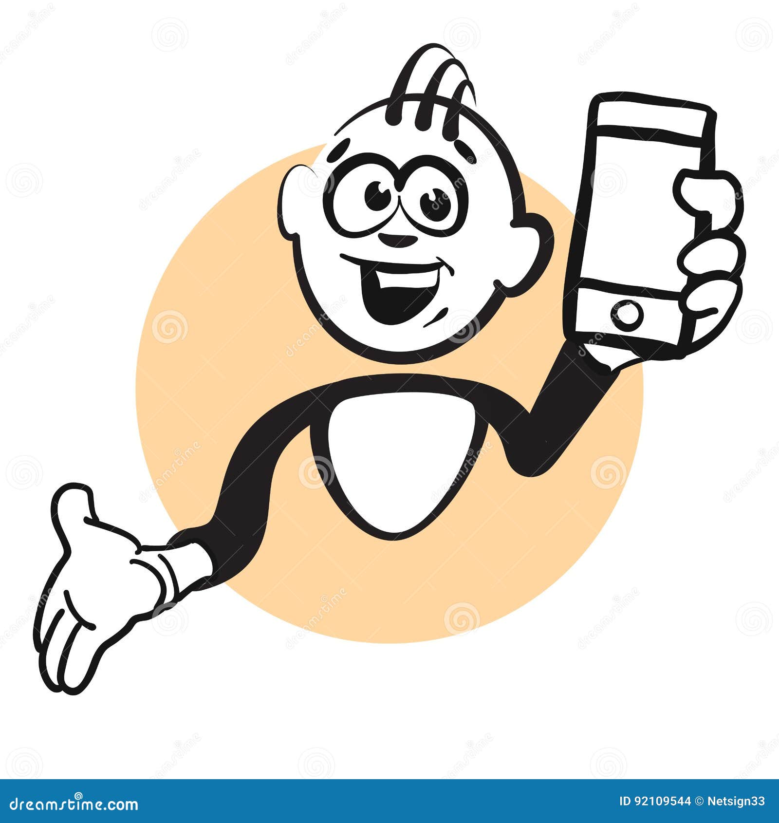 Stickman Emotion Man with Cellphone Stock Vector - Illustration of ...