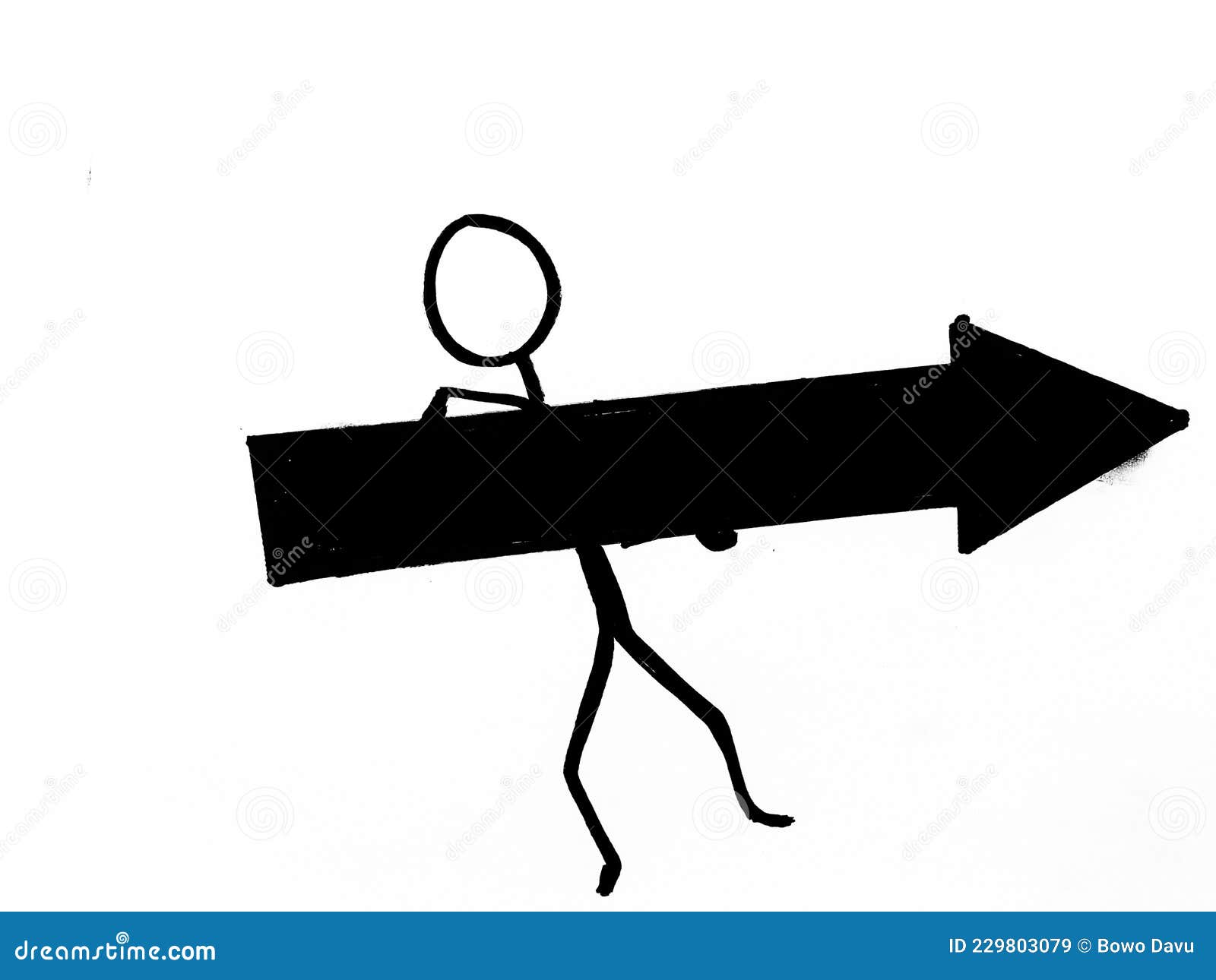 Stickman Figure in Action. Stickman with Arrow Icon Illustration ...