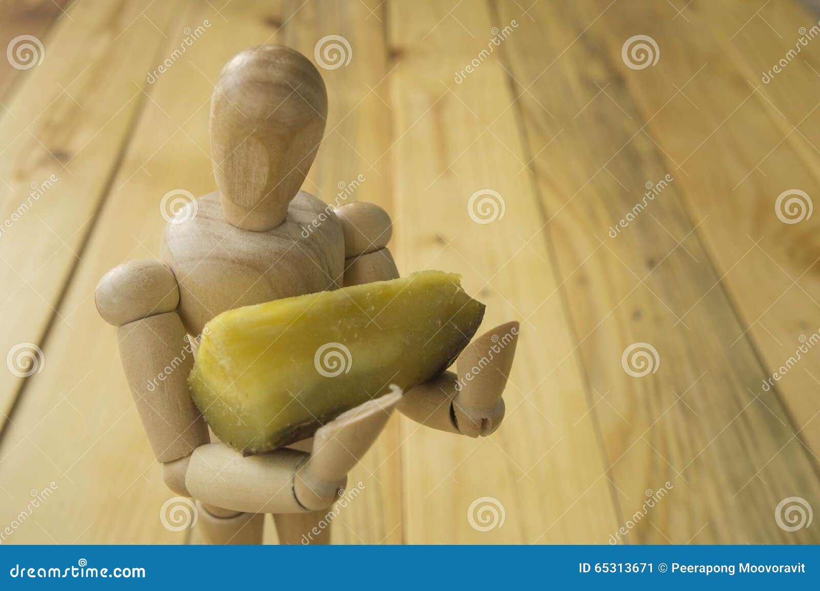 Stickman Figure Carry Sweet Potato in the Arm Stock Image - Image of ...