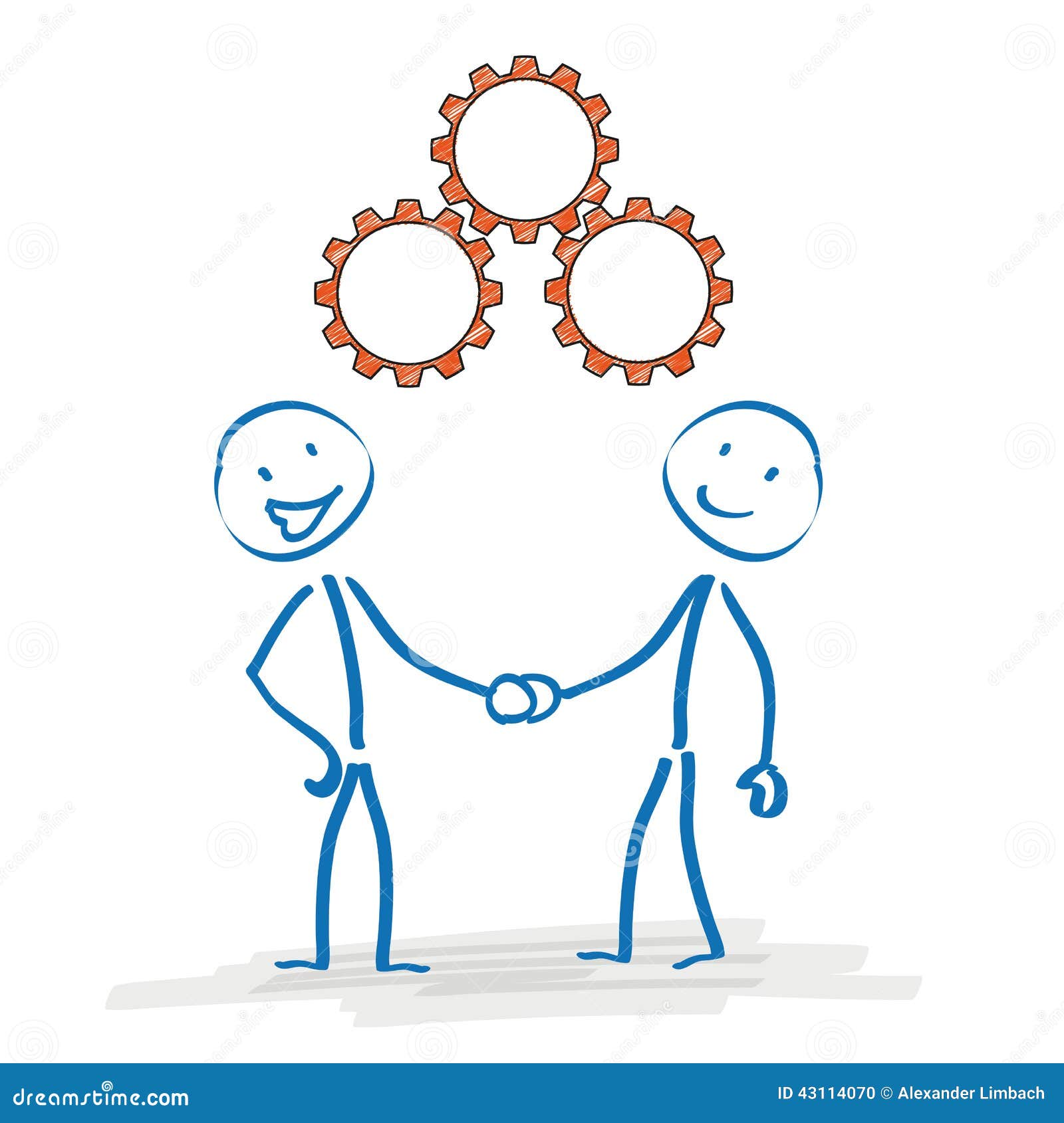 Stick Figures Shaking Hands