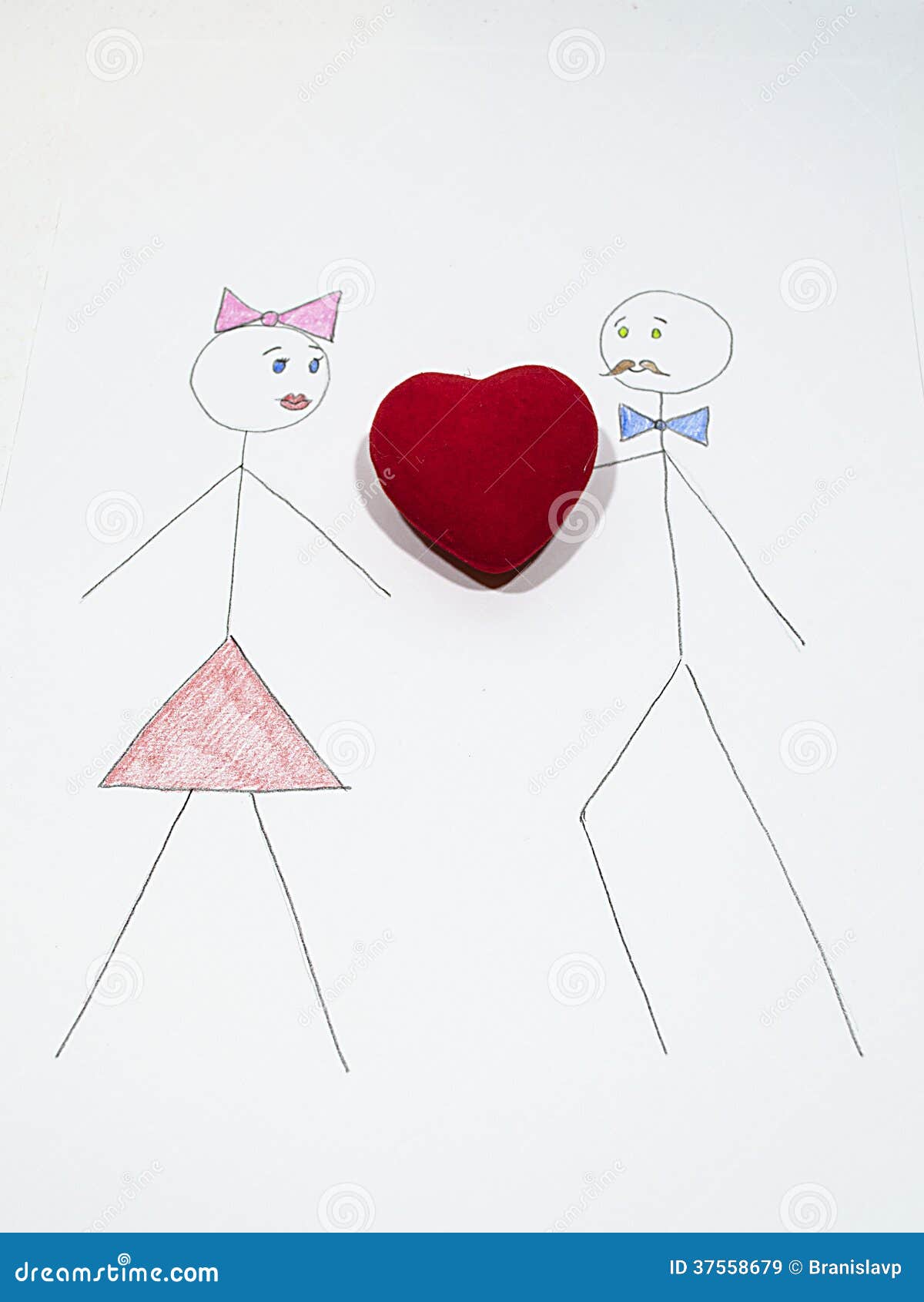 Stickman with heart stock image. Image of face, shape - 37558679