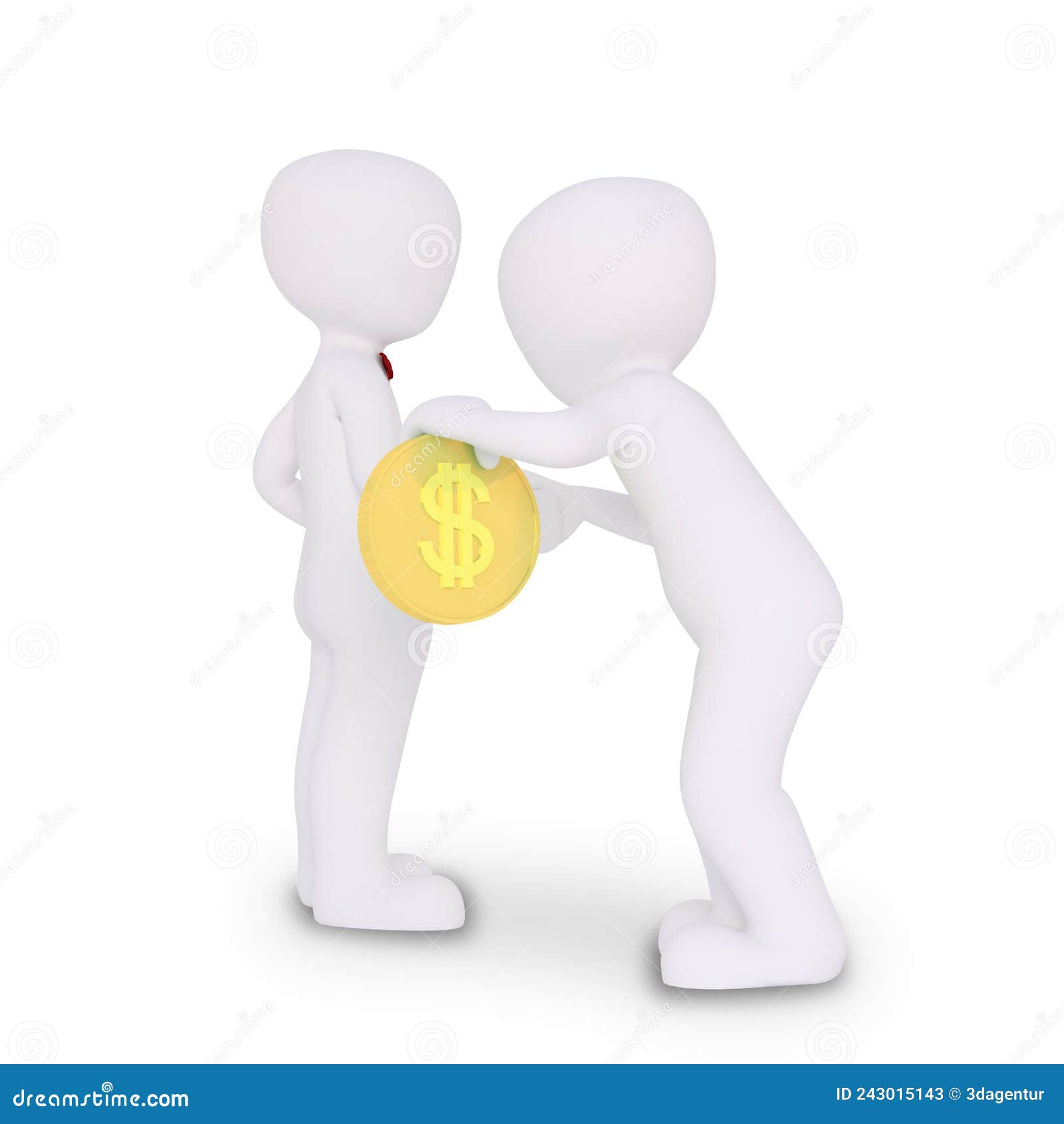 Stickman Hold a Dollar Coin Stock Illustration - Illustration of money ...