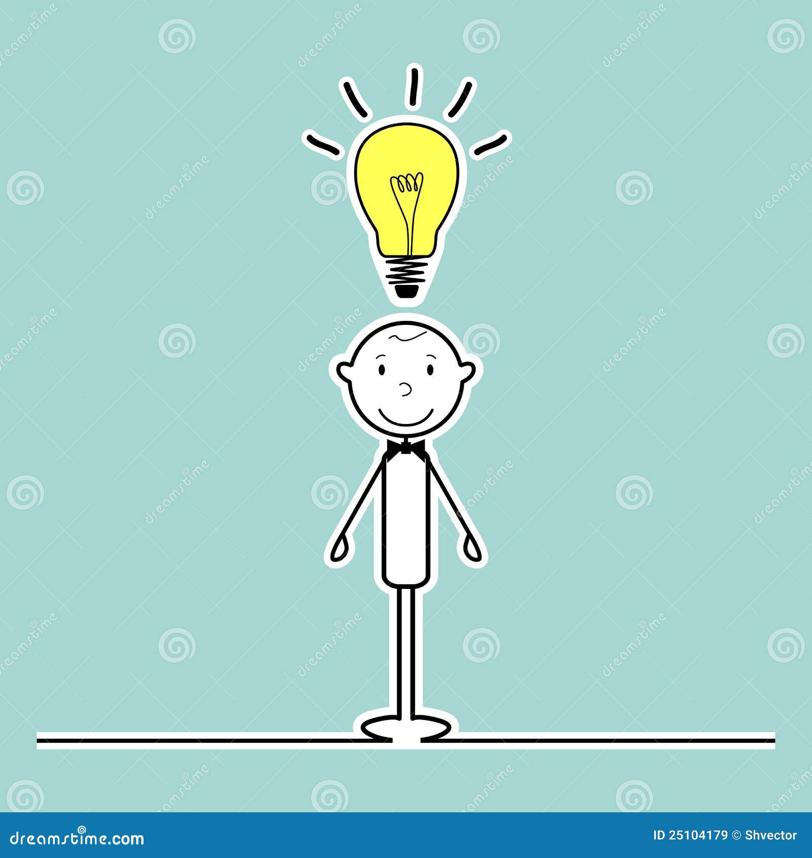 Stickman with idea stock vector. Illustration of happy - 25104179