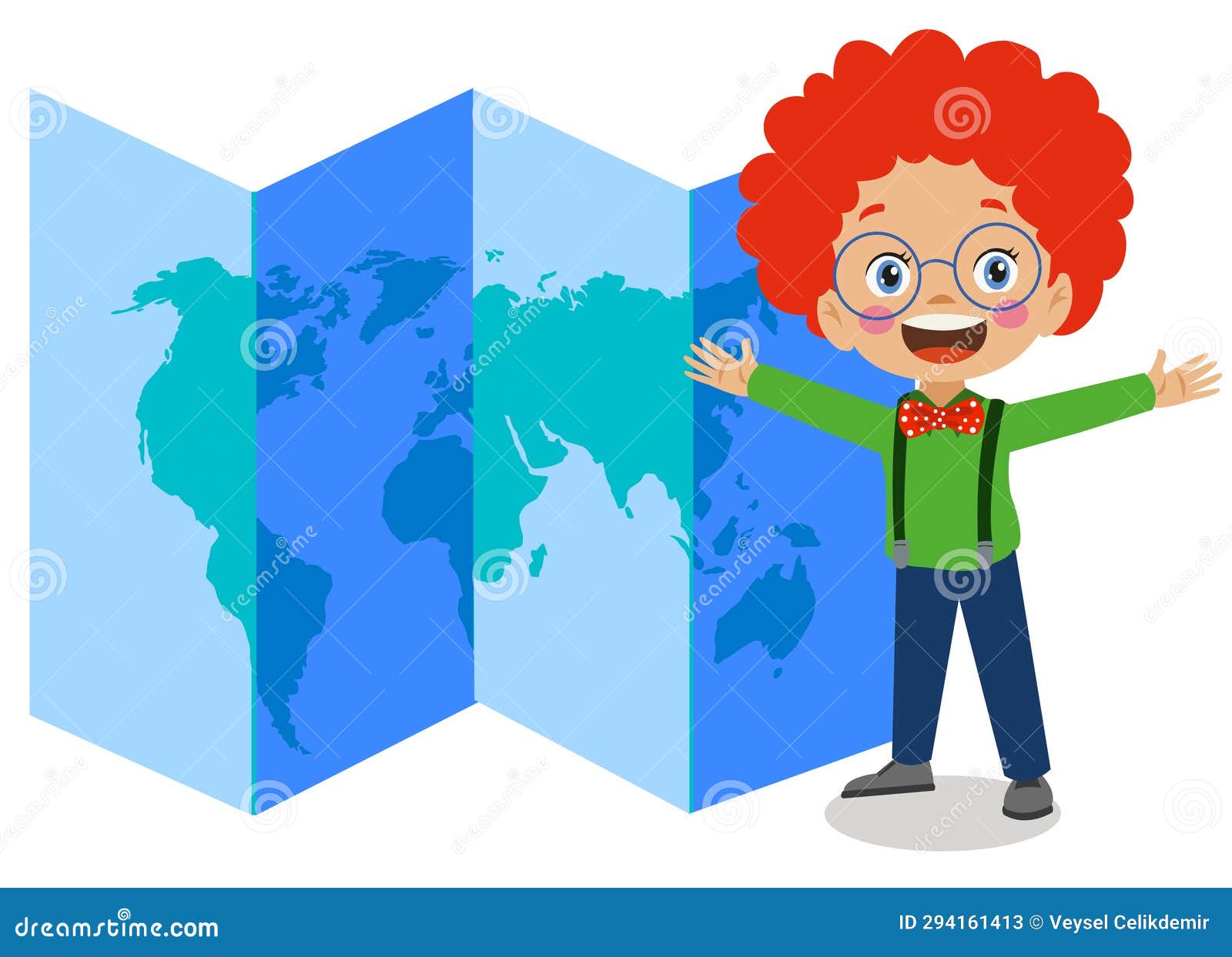 Stickman Kids Big Book Map Illustration Stock Illustration ...