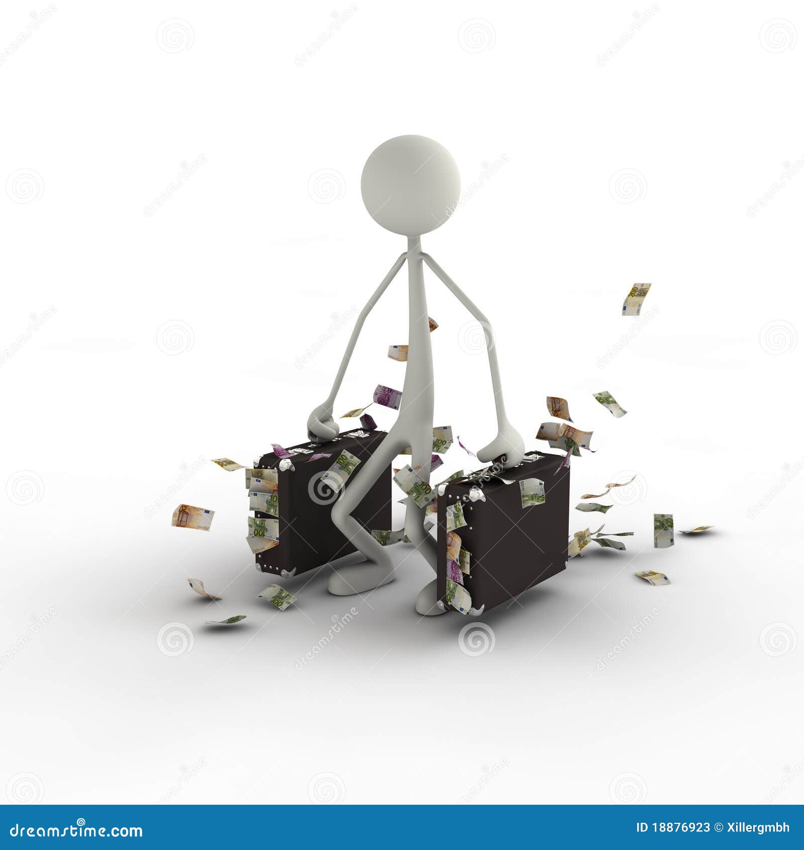 Stickman money suitcases stock illustration. Illustration of element ...