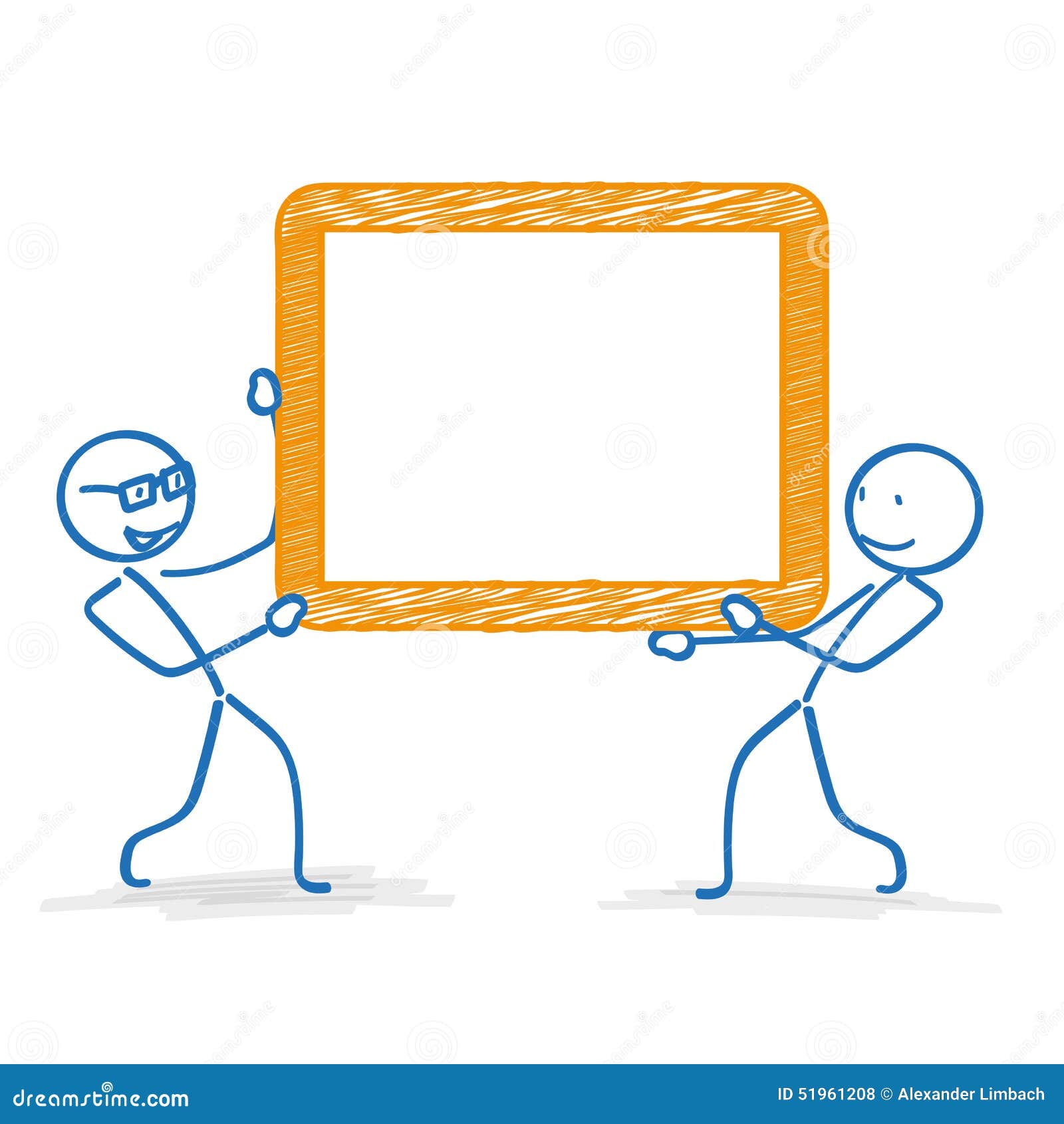 Stickman Orange Frame stock vector. Illustration of background - 51961208