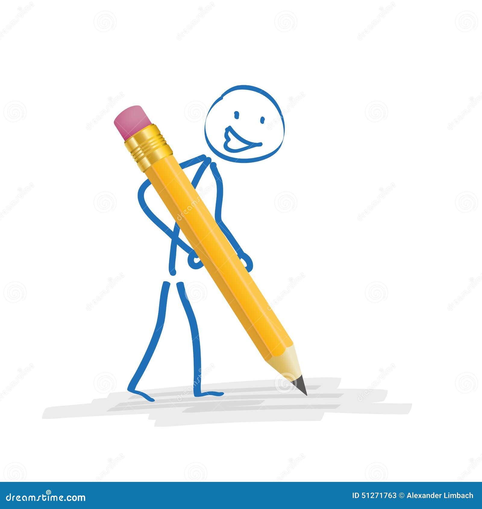 3D Stickman With A Pencil Stock Photo | CartoonDealer.com #152914320