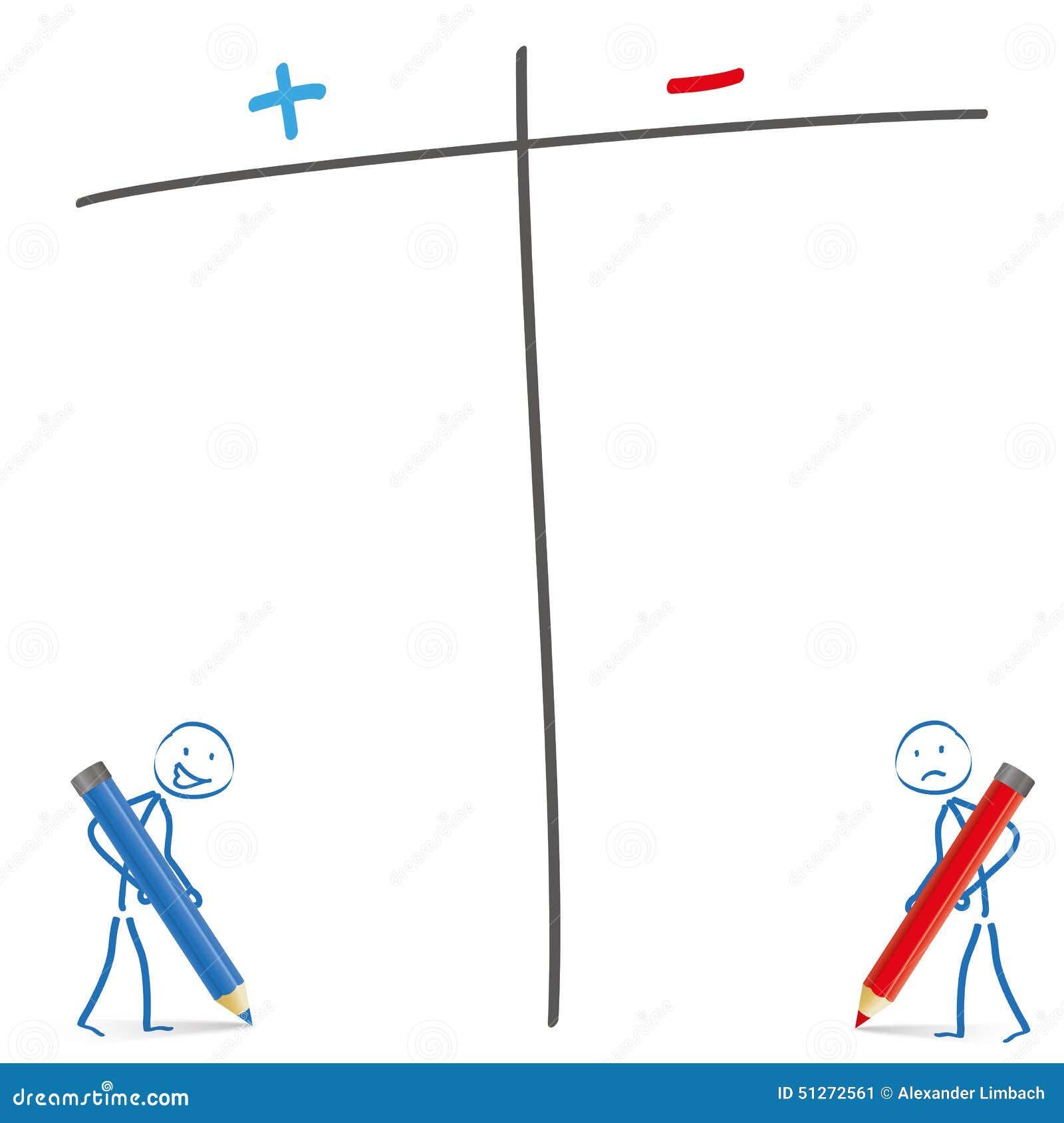 Stickman Pro Contra stock vector. Illustration of decision - 51272561