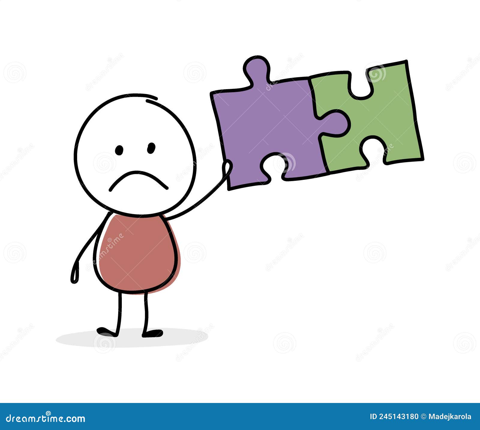 Stickman with Puzzles - Resolution Concept. Vector Stock Illustration ...