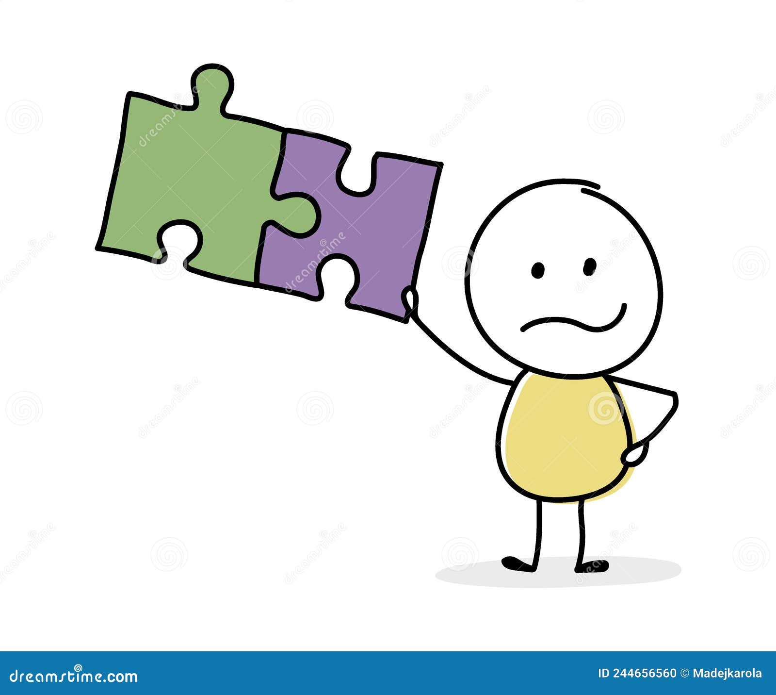 Stickman with Puzzles - Resolution Concept. Vector Stock Vector ...