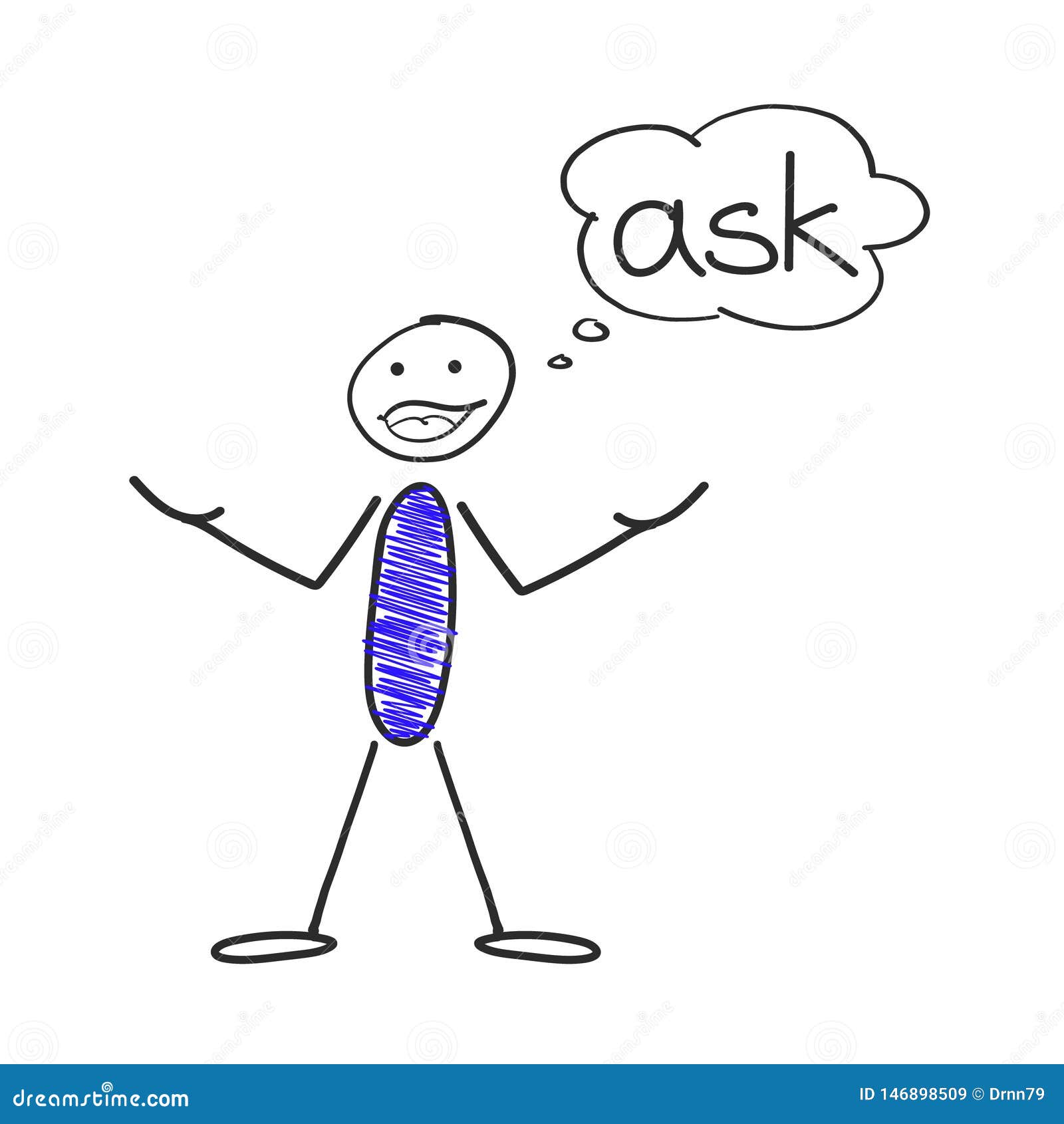 Stickman with Question Ask Mark. Concept Image for Several Business ...