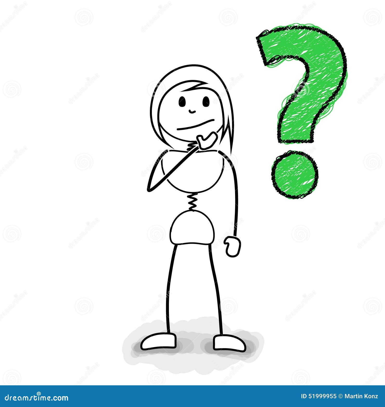 Stickman With Question Mark Cartoon Vector | CartoonDealer.com #51999955