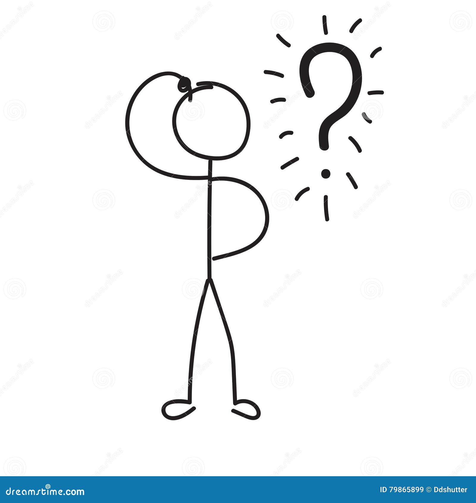 Stickman with Question Mark Stock Vector - Illustration of concept ...