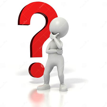 Stickman Question Mark Thinking Stock Illustration - Illustration of ...