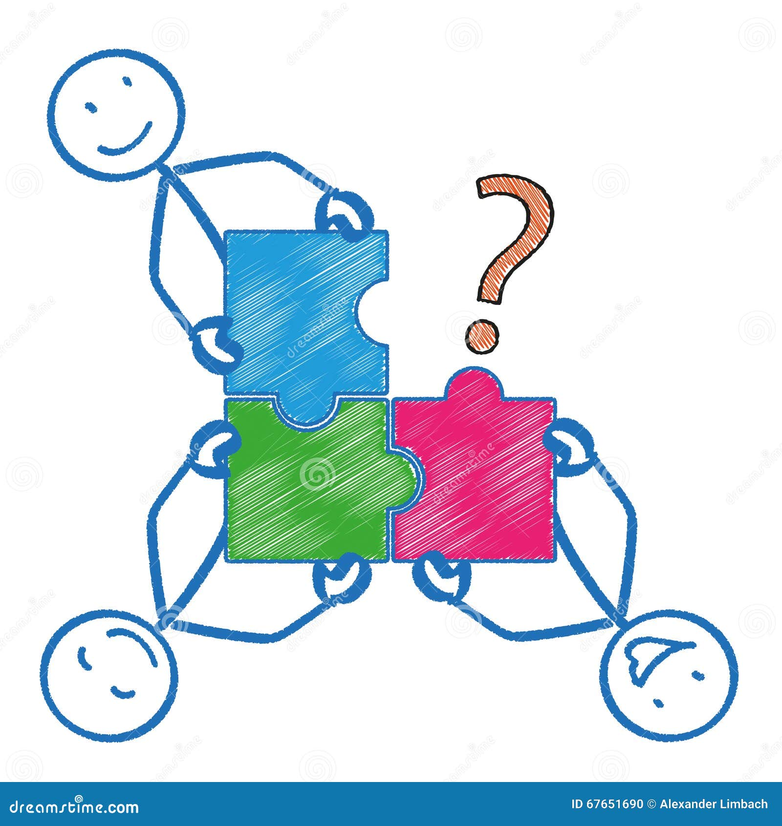 4 Stickman Rectangle Puzzle Question Stock Vector - Illustration of ...