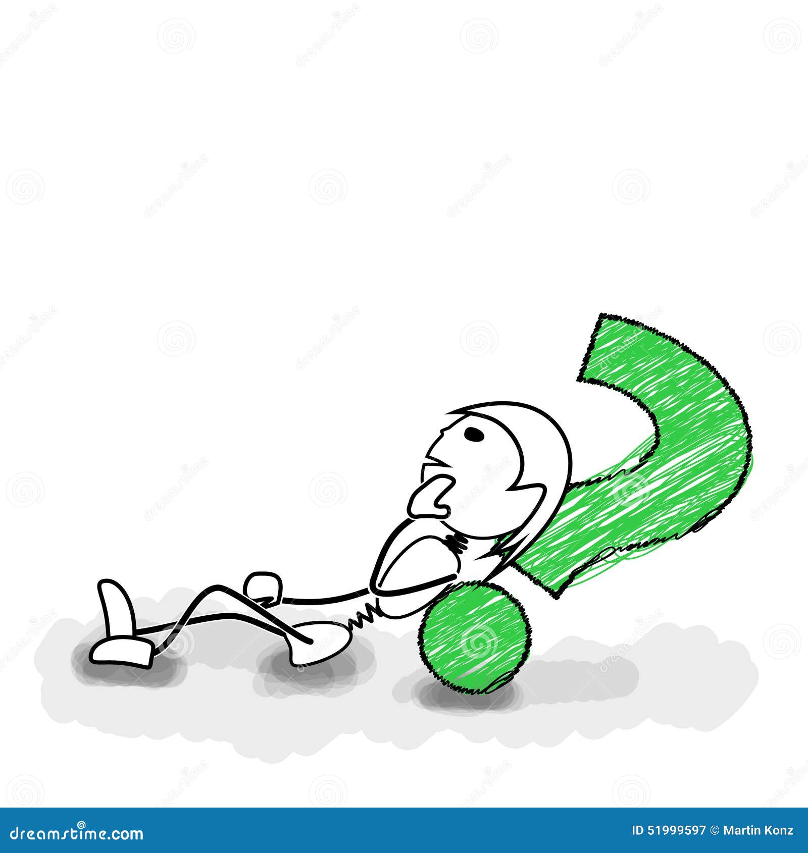 Stickman Question Mark Thinking Stock Image | CartoonDealer.com #12720187