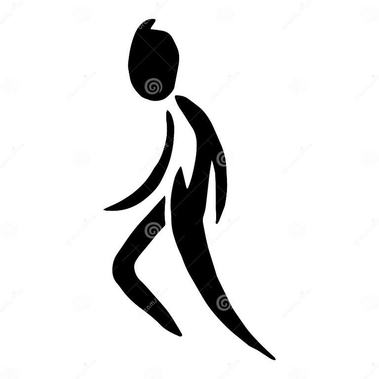 Stickman running pose icon stock vector. Illustration of vector - 258285234
