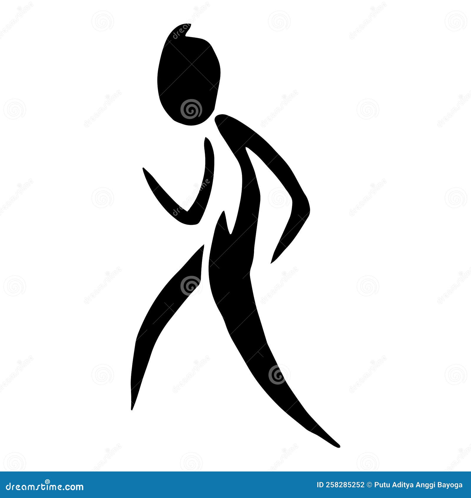 Stickman running pose icon stock vector. Illustration of vector - 258285252