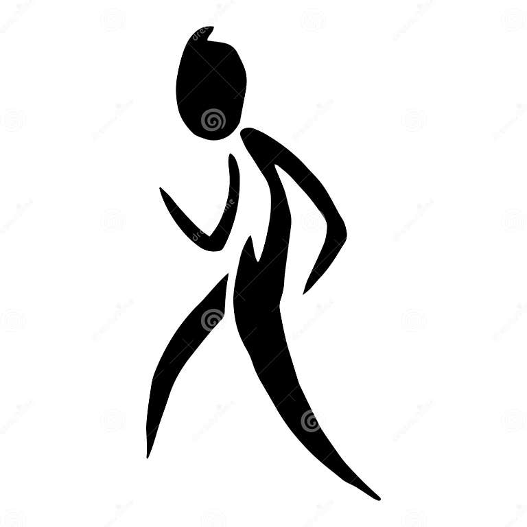Stickman running pose icon stock vector. Illustration of vector - 258285252