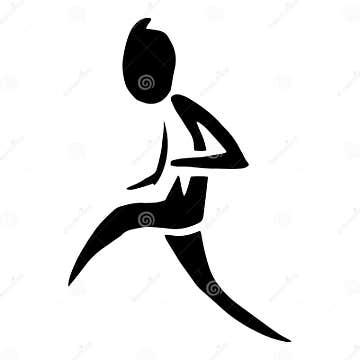 Stickman running pose icon stock vector. Illustration of simple - 258285257