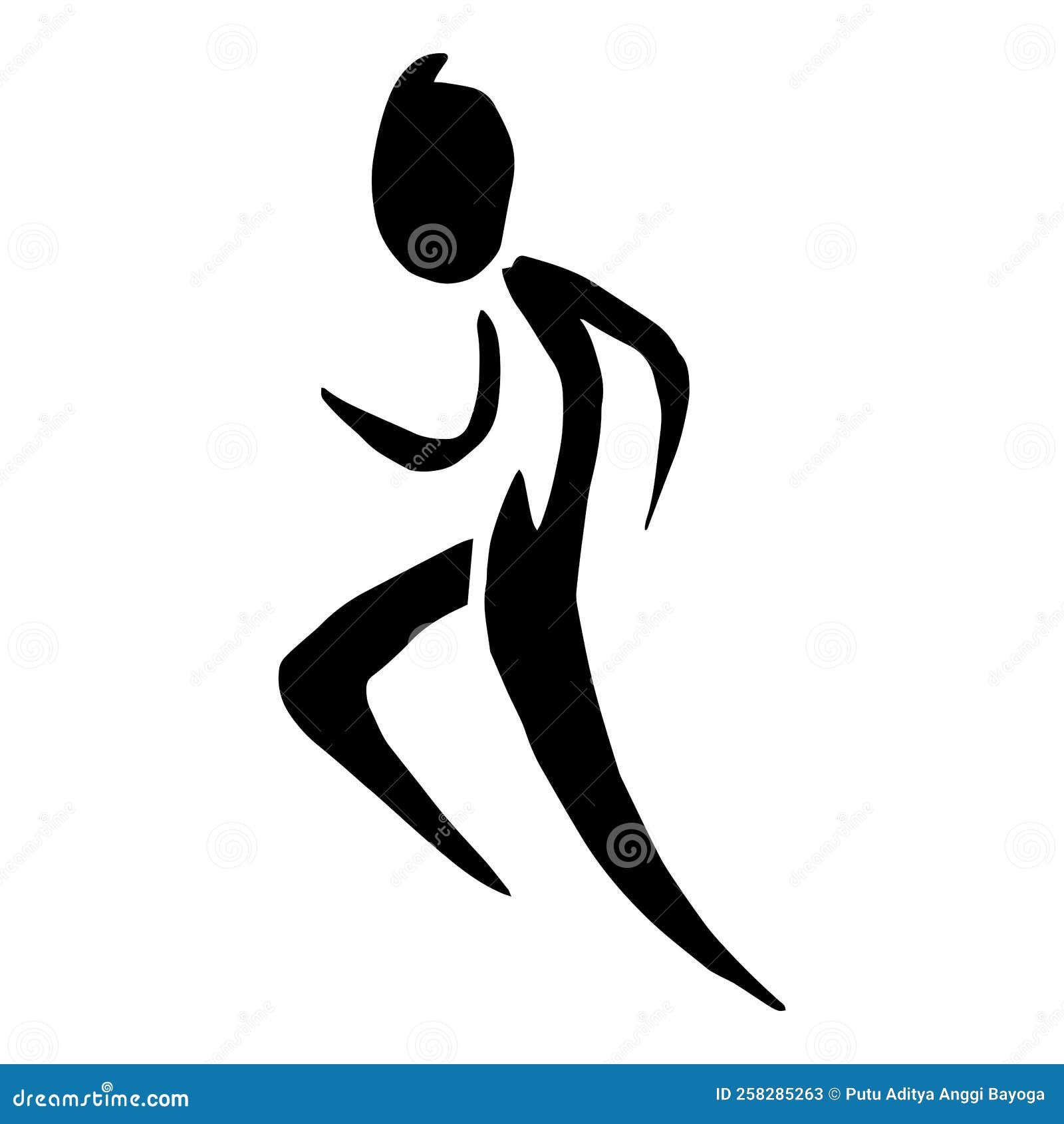 Stickman running pose icon stock vector. Illustration of cartoon ...