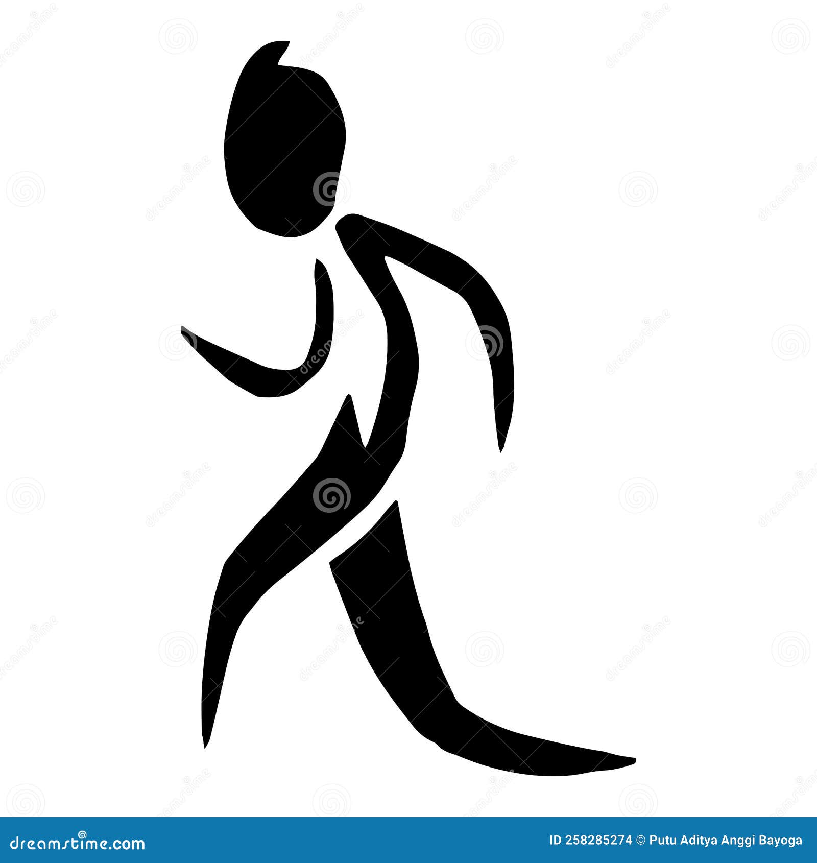 Stickman Running, Stick Figure Man, Icon Human Silhouette Walking ...