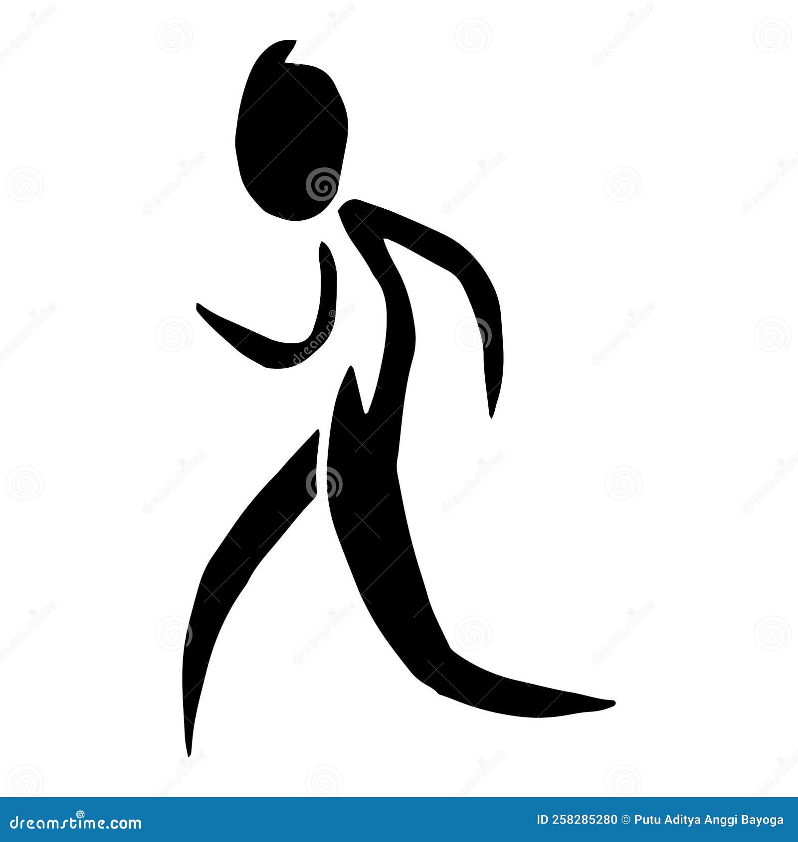 Stickman running pose icon stock vector. Illustration of simple - 258285280