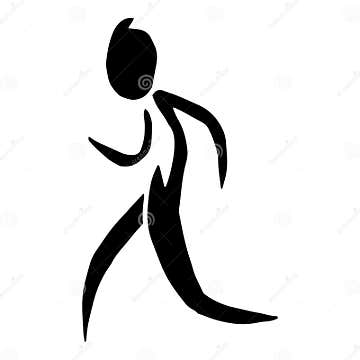 Stickman running pose icon stock vector. Illustration of simple - 258285280