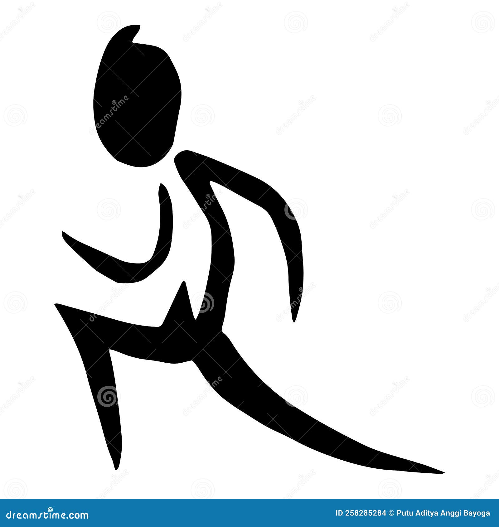 Stickman running pose icon stock vector. Illustration of icon - 258285284