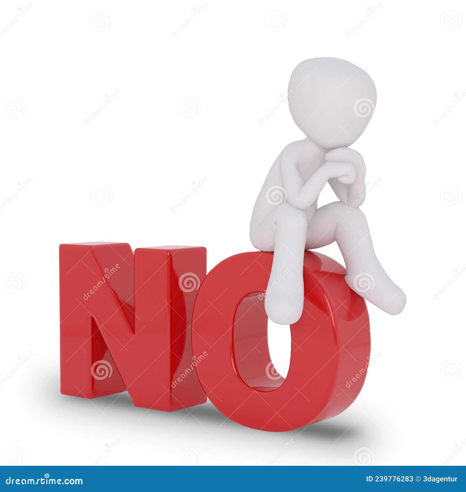 Stickman Sitting On A No Letter In Red Royalty-Free Stock Photography ...