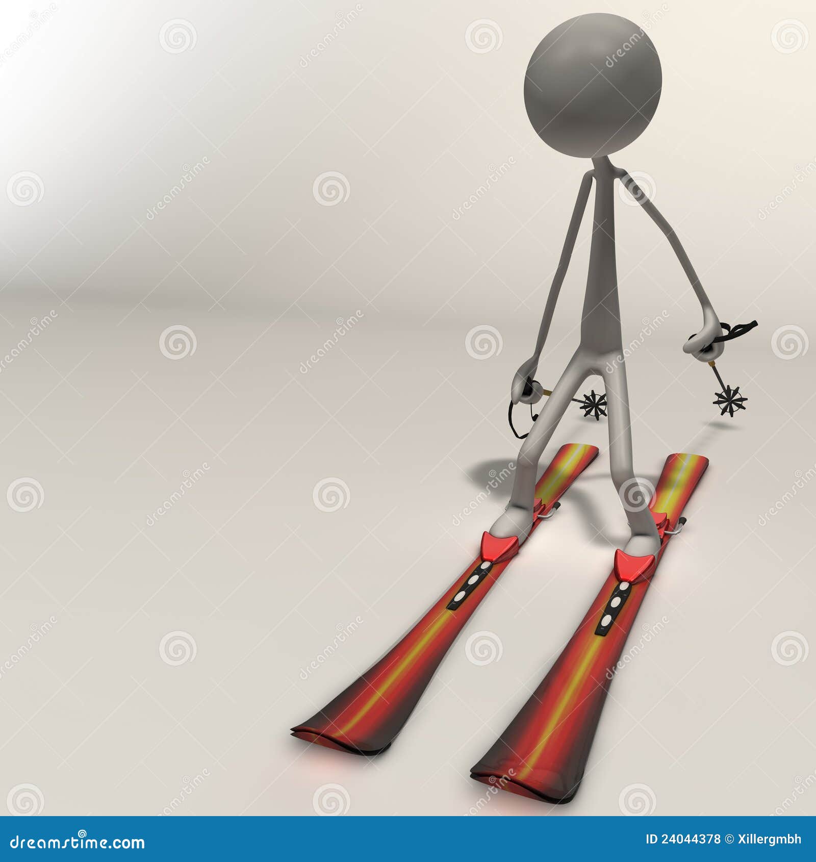 Stickman - skiing stock illustration. Illustration of human - 24044378