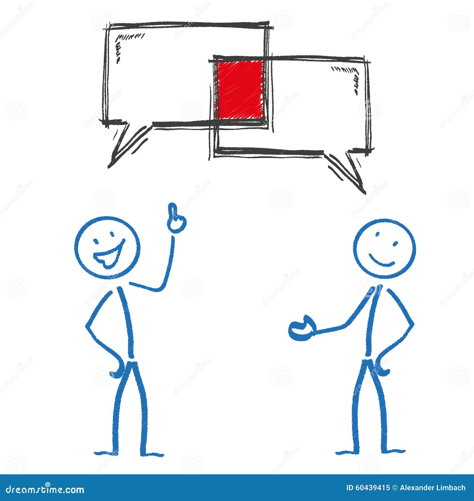 Stickman 2 Speech Bubbles Crosstalk Stock Vector - Illustration of ...