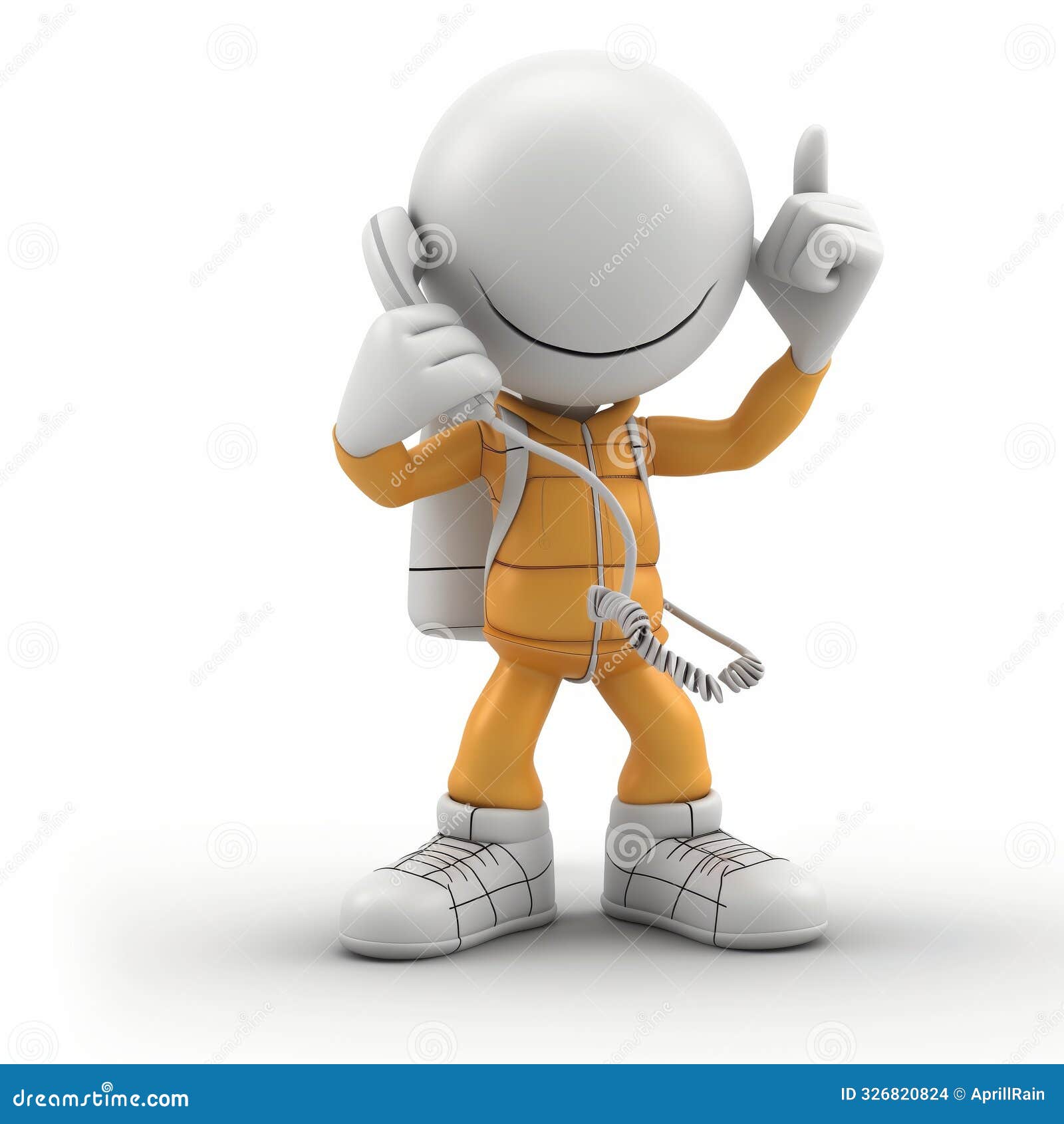 Stickman Talking on the Phone, Isolated on White Background Stock ...