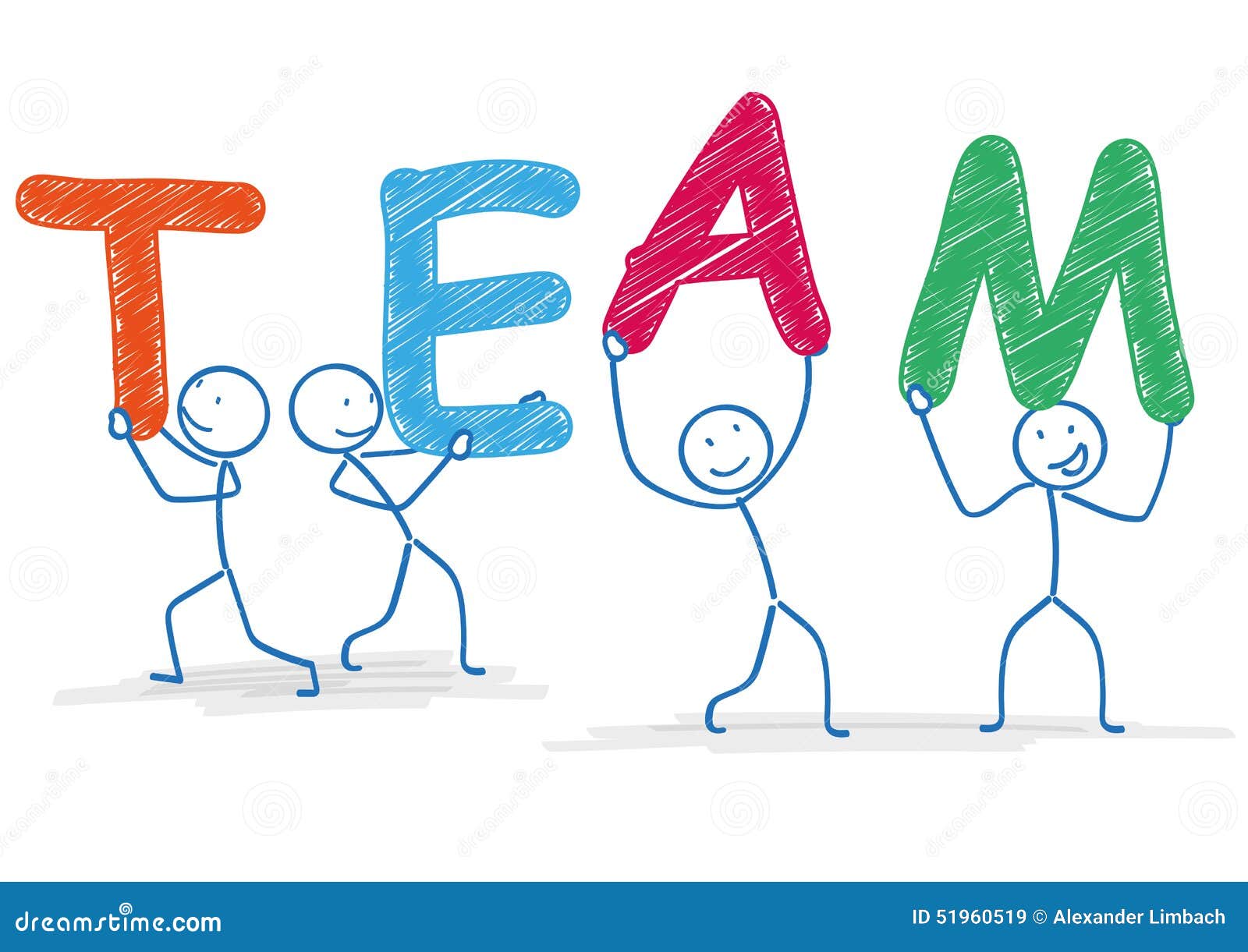 Stickman-Team vektor abbildung. Illustration von arbeit - 51960519