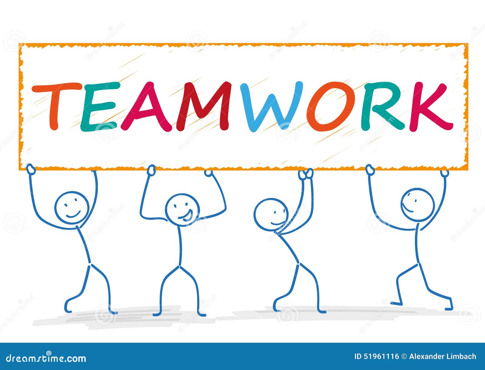 Stickman Teamwork Stock Vector - Image: 51961116