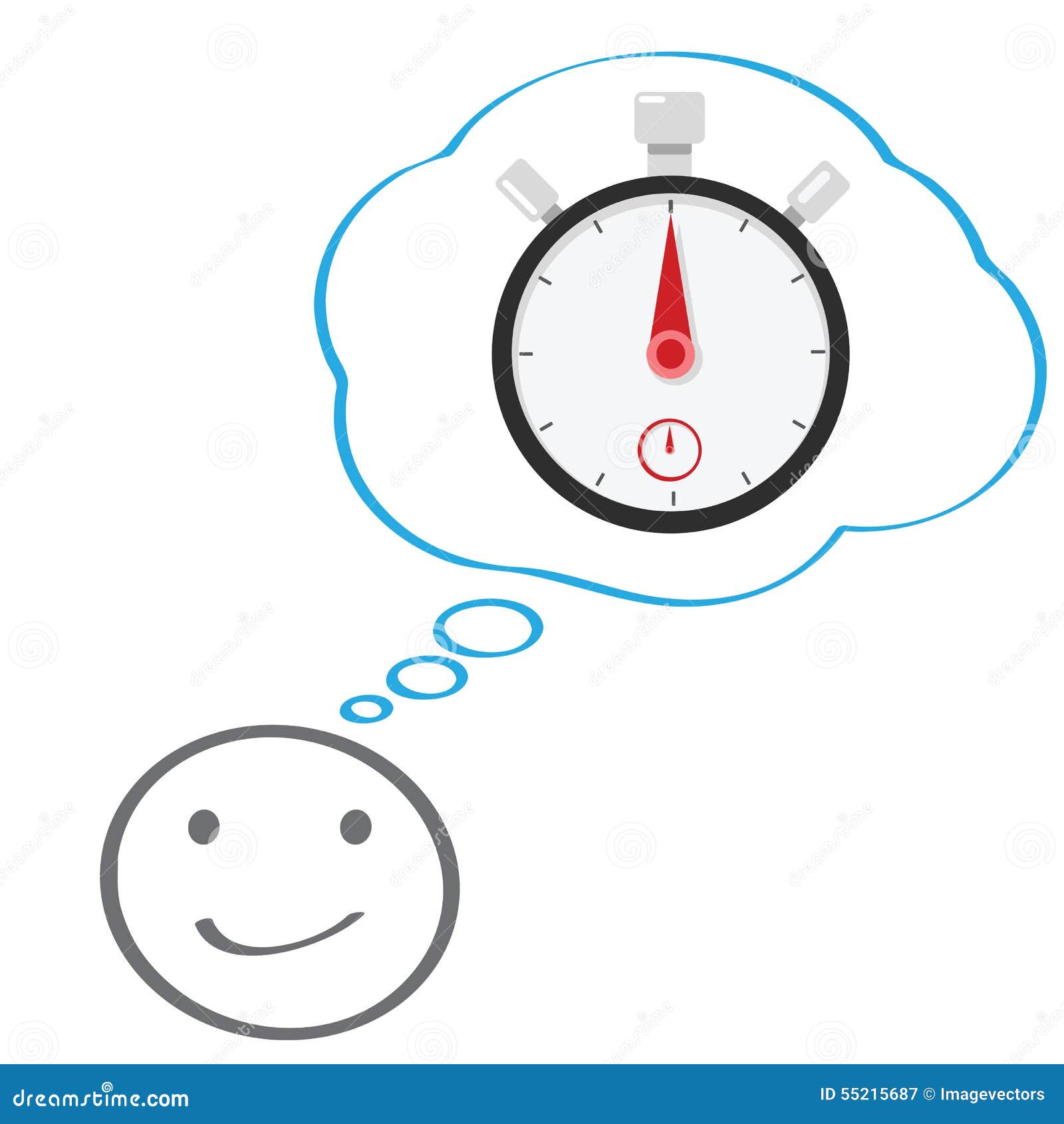 Stickman Thinks about Stopwatch Timer Stock Illustration - Illustration ...