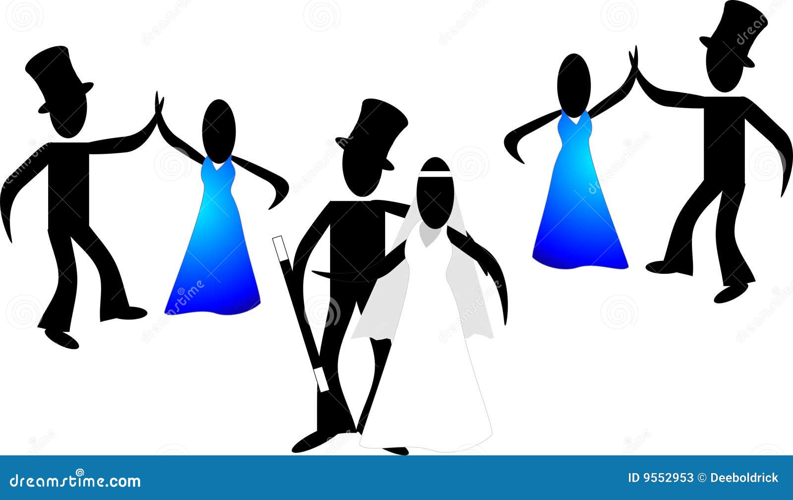 Stickmans wedding. stock vector. Illustration of love - 9552953